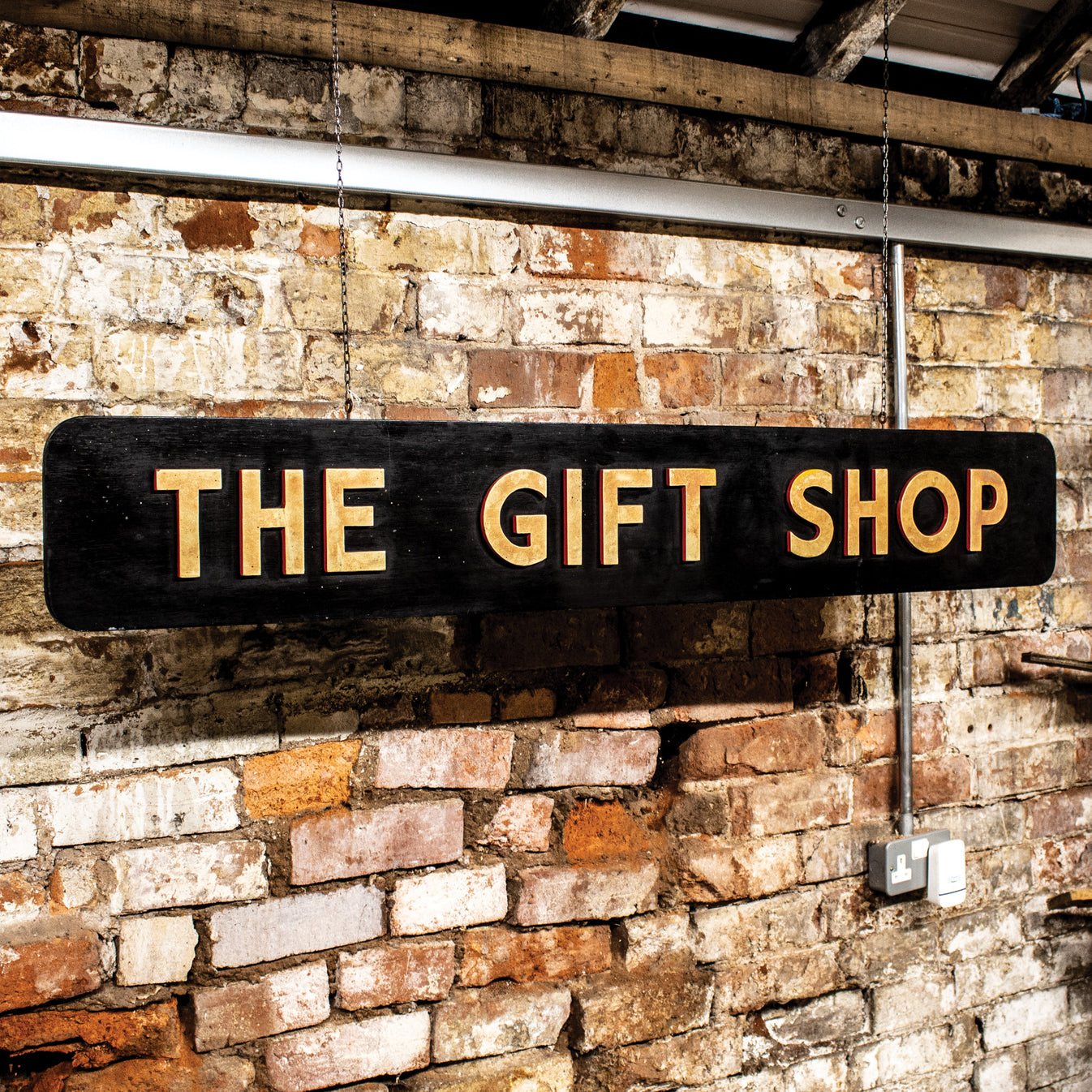 Vintage Painted Gold Effect Block Letter Gift Shop Hanging Sign ...