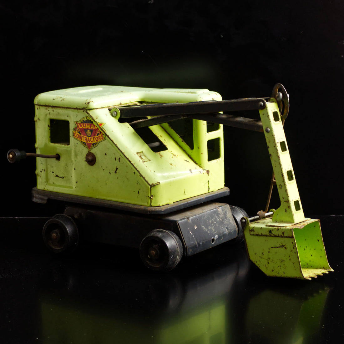Vintage Marx Lumar Contractors Lime Green Automatic Power Shovel Toy D ...